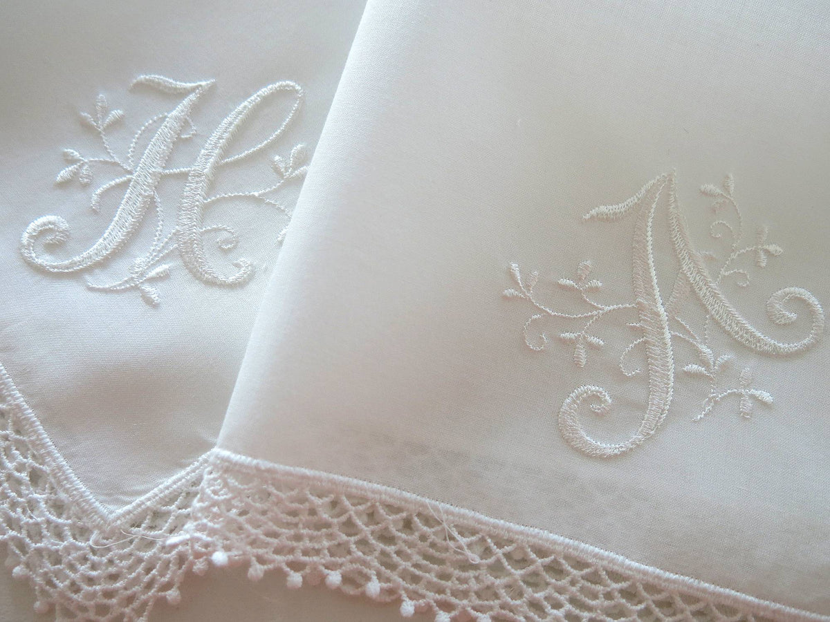 Handkerchief with 1-Initial Collection | Linen Whites