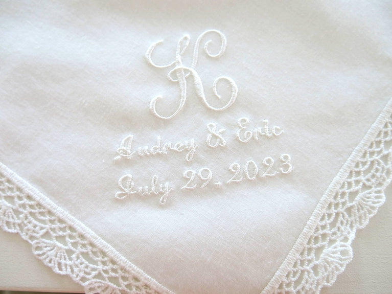 1-Initial with Names & Date | Linen Whites